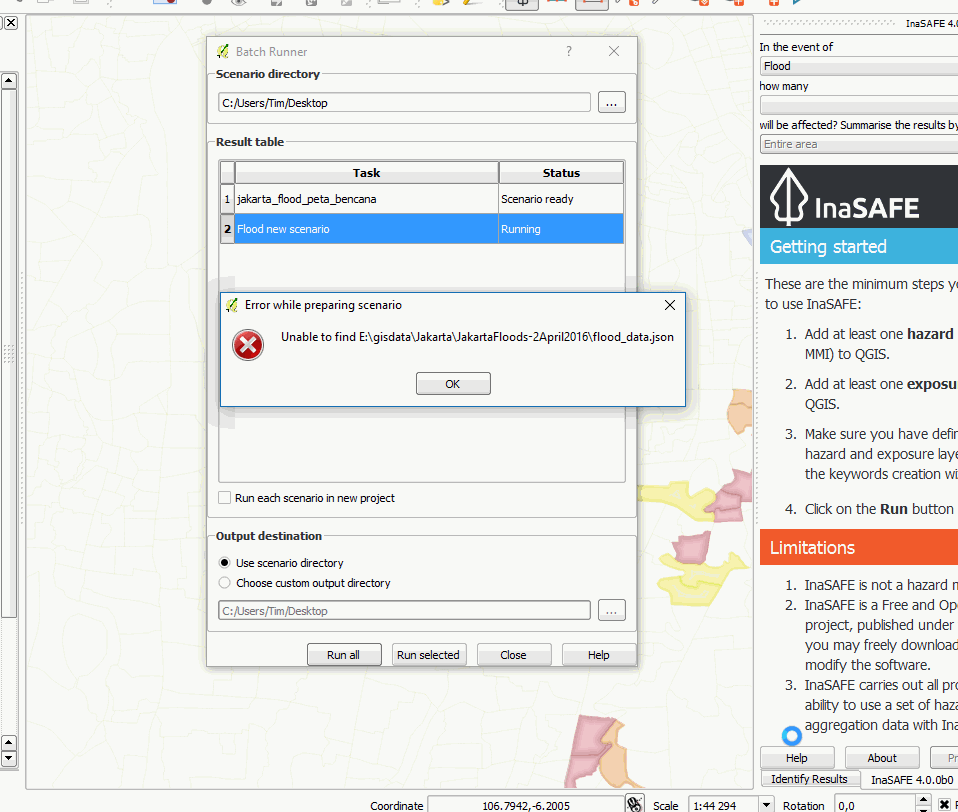 Batch Runner Ui Issue Inasafe Inasafe Github